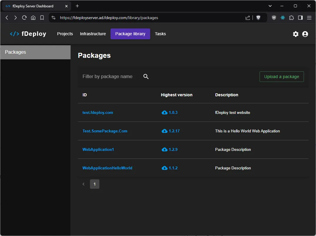 Packages | fDeploy Documentation