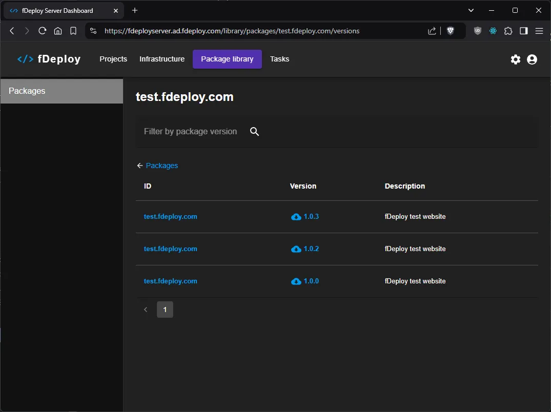 Packages | fDeploy Documentation