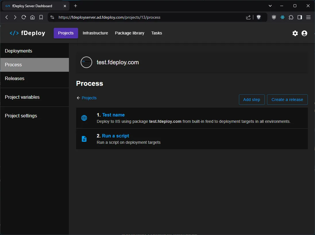 Deployment process | fDeploy Documentation